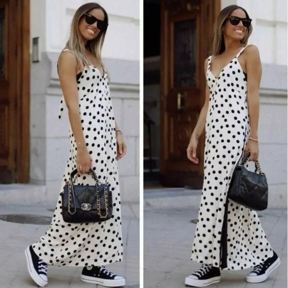 Zara | Dresses | Zara Studio Limited Edition Polka Dot Camisole Tank ...